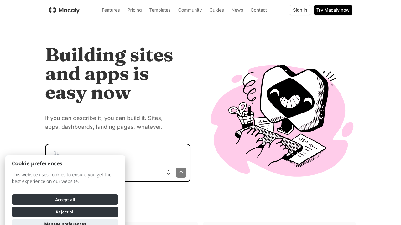 Macaly: AI website and app builder | ChatGate