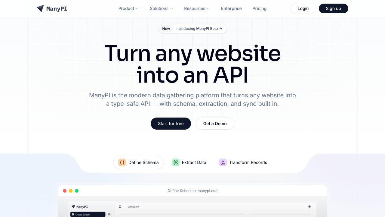 ManyPI: Turn Any Website Into a Type-Safe API | ChatGate
