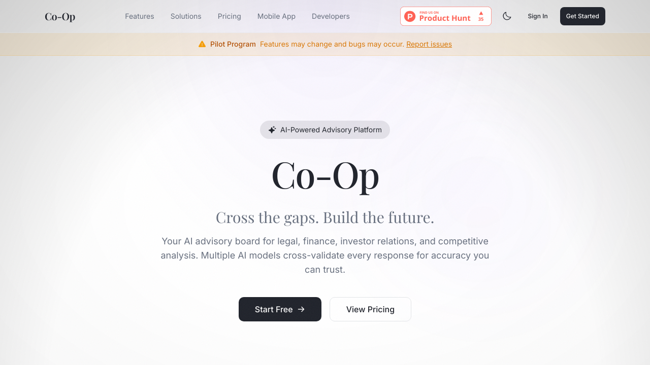 Co-Op: AI advisory board for startups | ChatGate