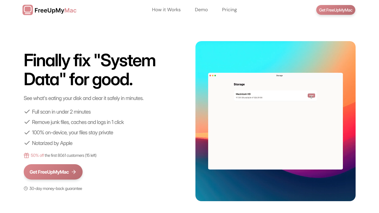 FreeUpMyMac: Fast On-device Mac System Data Cleaner | ChatGate