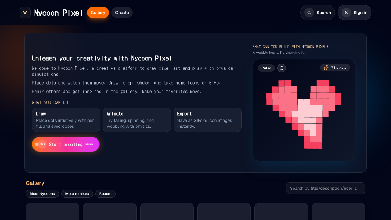 Nyooon Pixel: Draw Pixel Art and Play with Physics | ChatGate