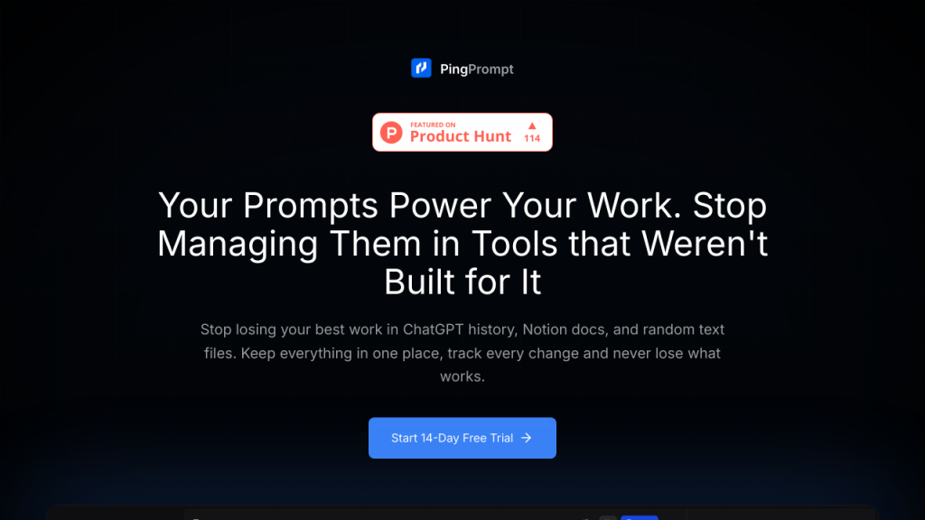 PingPrompt: Versioned Prompt Workspace | ChatGate