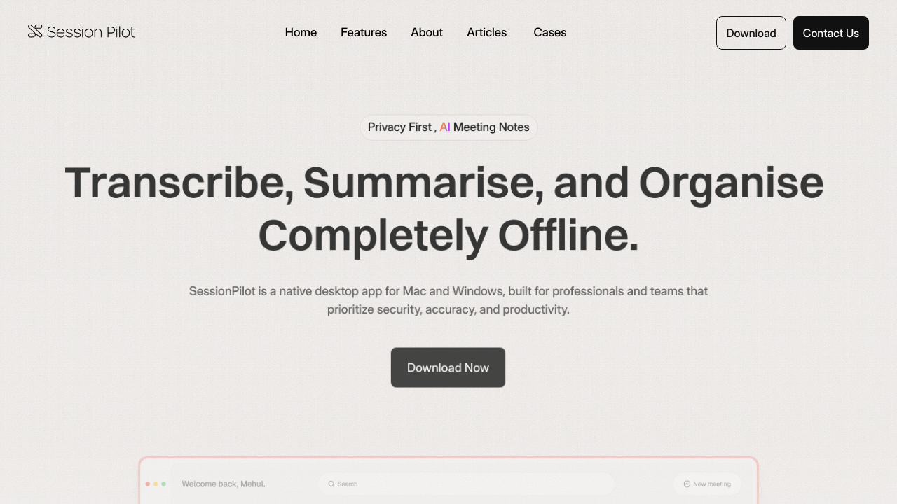Session Pilot: Offline AI Meeting Notes and Secure Summaries | ChatGate