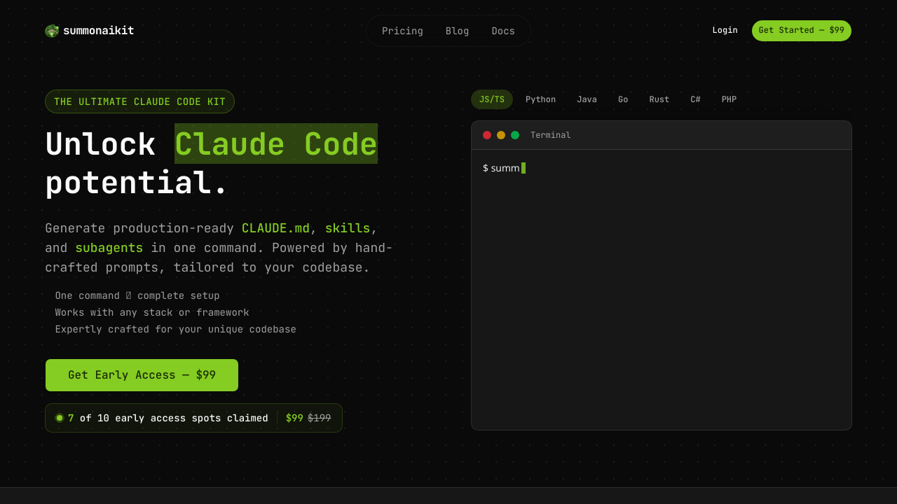 SummonAI Kit: One-command Claude Code context generator | ChatGate