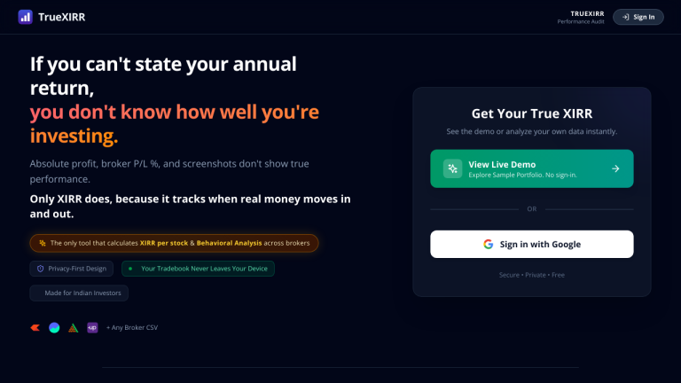 TrueXIRR: Free XIRR Calculator for Indian Traders | ChatGate