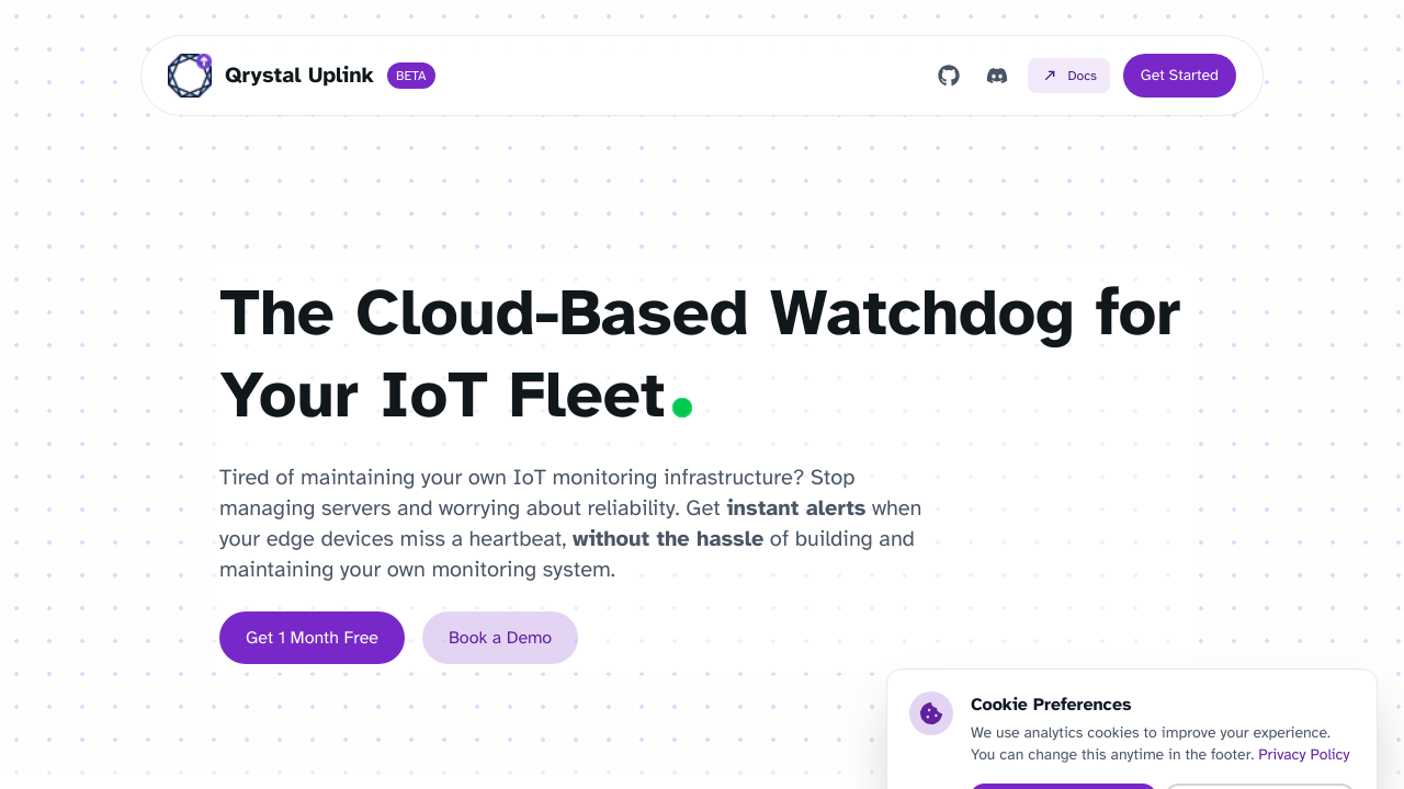 Qrystal Uplink: Cloud watchdog for IoT fleets | ChatGate